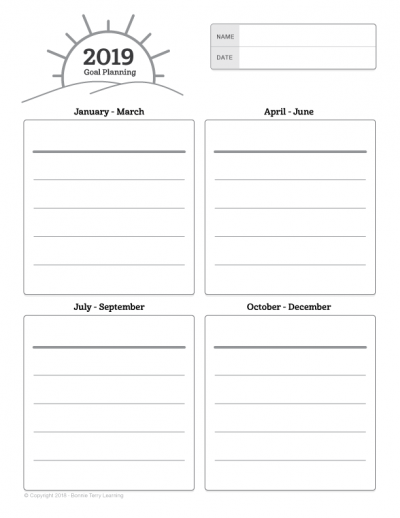 2019 Goal Setting, Executive Function, and Planning Skills - Bonnie ...